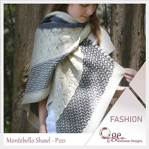 Ravelry: Montebello Shawl - P221 pattern by OGE Knitwear Designs