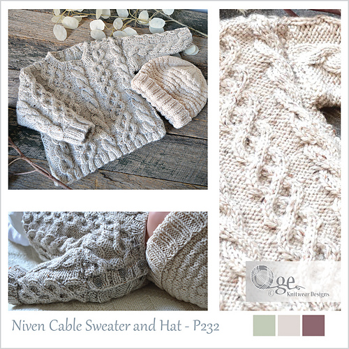 Ravelry: Niven Cable Sweater and Hat - P232 pattern by OGE Knitwear Designs