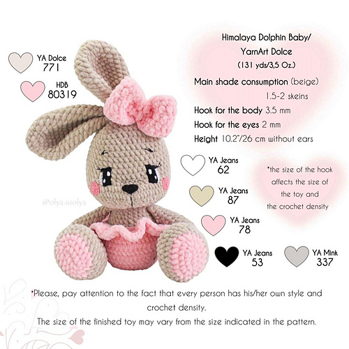Ravelry: Sweetheart Bunnies pattern by Olya Usoltseva