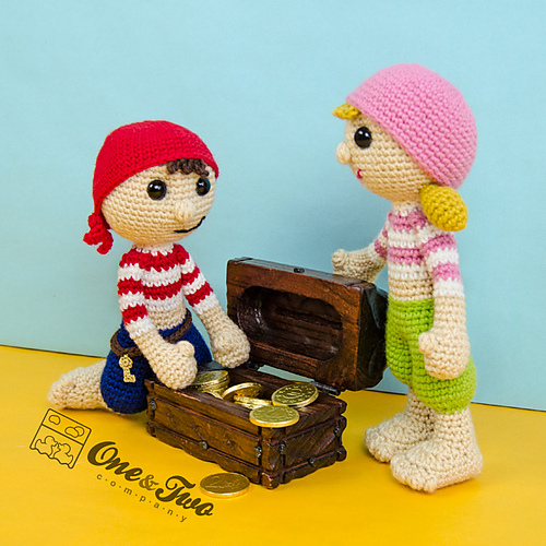 Ravelry: Pete & Penny Pirates Amigurumi pattern by Carolina Guzman