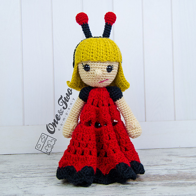 Ravelry: June the Ladybug Girl Lovey pattern by Carolina Guzman
