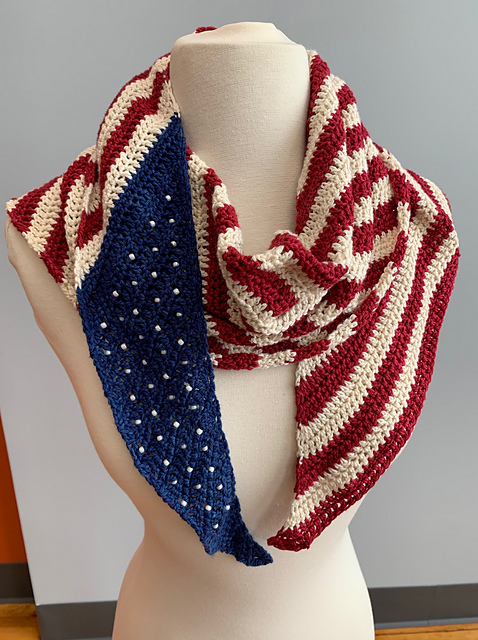 Ravelry: Patriotic Crochet Shawlette pattern by Laura Groff