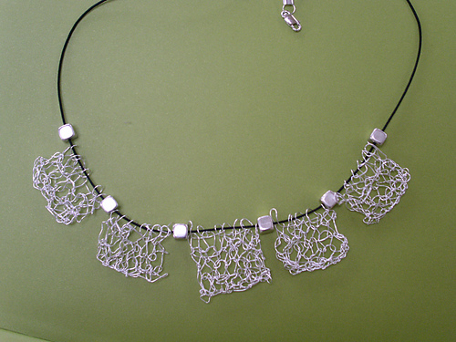 Ravelry: Silver Squares Necklace pattern by Leigh Radford