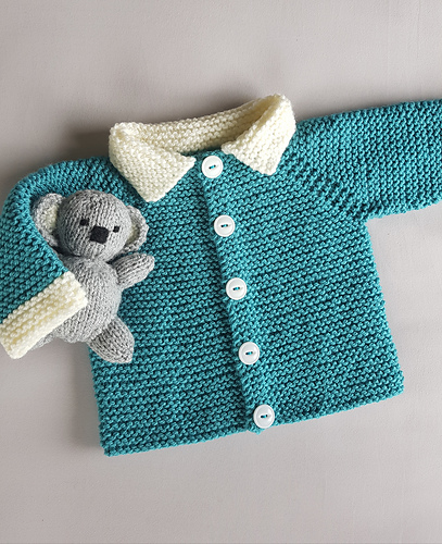 Ravelry: Garter Stitch Babbity Baby Jacket with a Collar pattern by ...