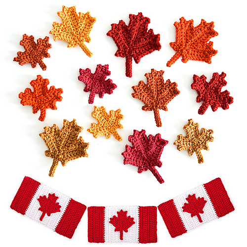Ravelry: Maple Leaf Collection & Canadian Flag pattern by June Gilbank