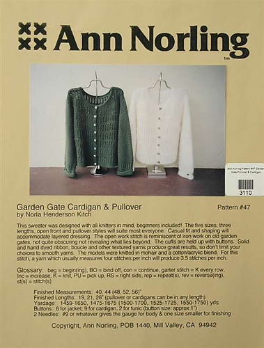 Ravelry: Ann Norling #47, Garden Gate Cardigan & Pullover - patterns