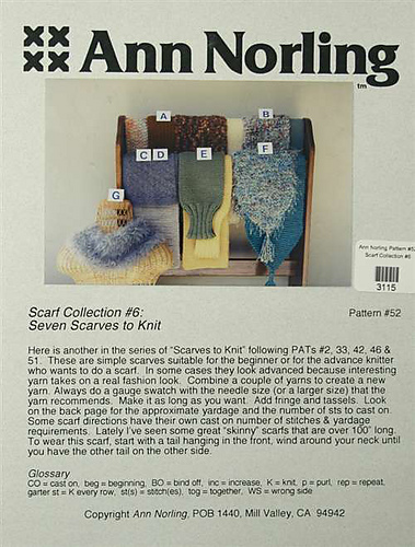 Ravelry: Ann Norling #52, Scarf Collection #6: Seven Scarves to Knit ...