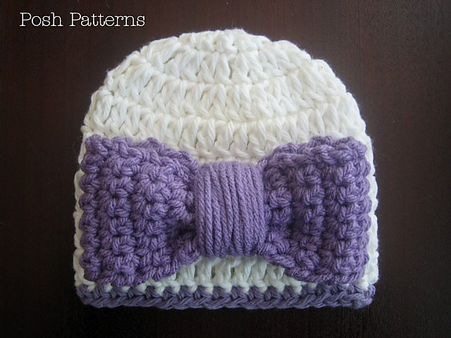 Ravelry: Big Bow Beanie 208 pattern by Posh Patterns