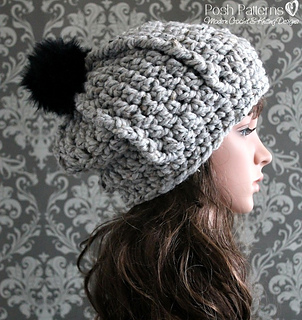 Ravelry: Bulky Ribbed Slouchy Hat 403 pattern by Posh Patterns
