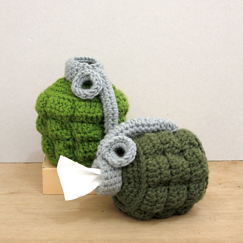 Ravelry: Roll Tissue Container + Ami Hand Grenade pattern by Anya Memouse