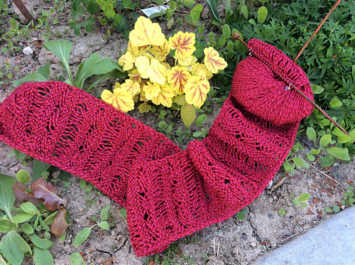 Ravelry: Yarnover Cross Scarf pattern by Rozetti Yarns