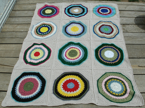 Ravelry: Circles in Squares Throw pattern by Katherine Eng