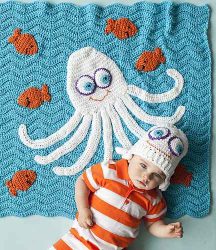 Ravelry: Octopus Blanket and Hat pattern by Michele Wilcox