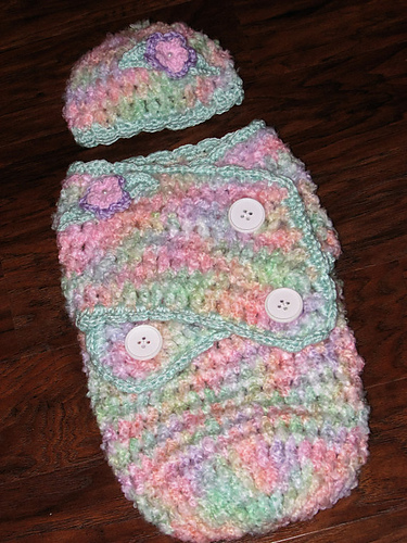 Ravelry: Baby Swaddler Cocoon & Hat Set pattern by Creative Crochet by ...