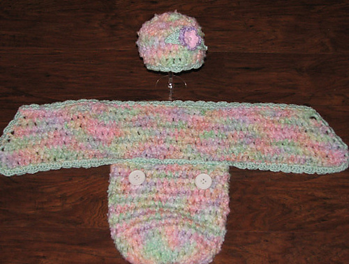 Ravelry: Baby Swaddler Cocoon & Hat Set pattern by Creative Crochet by ...