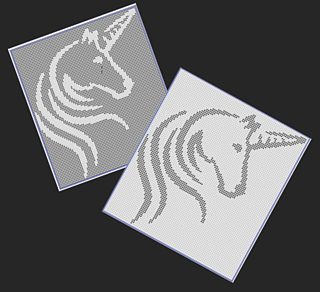 Ravelry: Unicorn Head Outline Wavy Mane pattern by Stephanie Kline