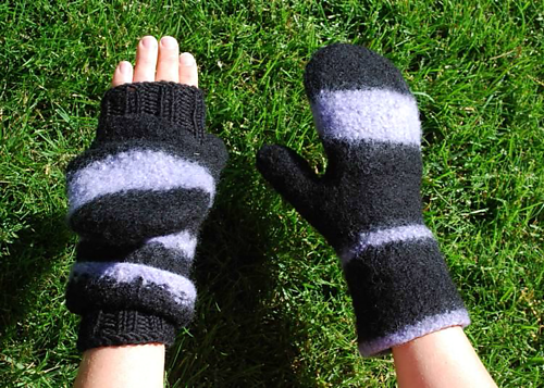 Ravelry: Felted Convertible Mittens pattern by Carmen L. Wiley
