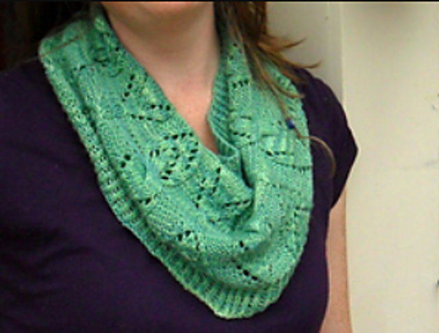 Ravelry: Cabled Lace Cowl pattern by Rahymah