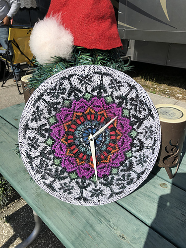 I knit a clock! : r/knitting