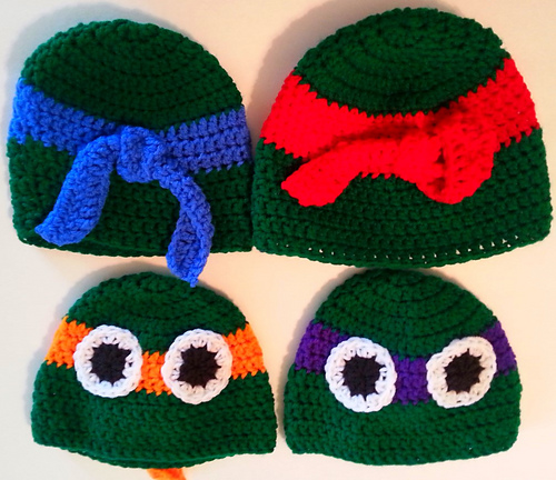 Ravelry: Ninja Turtle Hat(All Sizes) pattern by Roxie Rose Designs