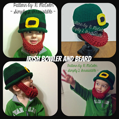 Ravelry: Leprechaun Irish Bowler Hat and Beard pattern by Ruth McColm
