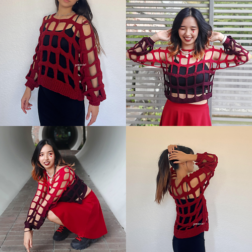Ravelry: Blythe Grid Sweater pattern by Ruang Rehat