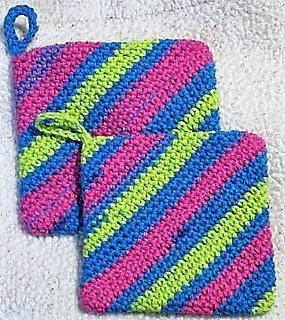 Ravelry: sandeleh's Rainbow Stripes Potholders - Feb 2023