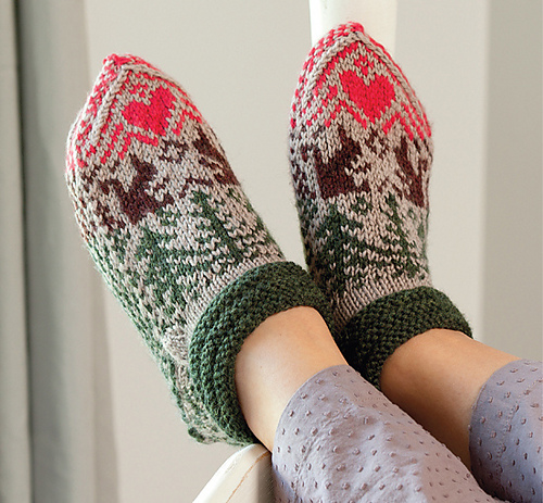 Ravelry: Folk-Art Squirrel Slippers pattern by Laura Farson