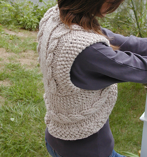 Ravelry: Bulky Cable Vest pattern by Sarah Punderson