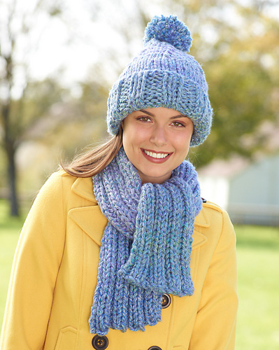 Ravelry: Hat and Scarf Set (Hat) pattern by Lion Brand Yarn