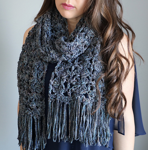 Ravelry: Sparkle & Shine Fringe Scarf pattern by MJ's Off The Hook Designs
