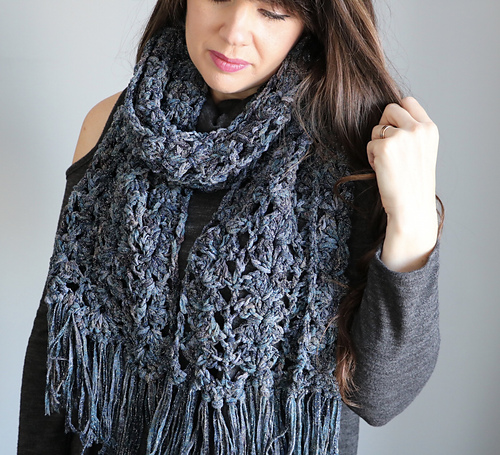 Ravelry: Sparkle & Shine Fringe Scarf pattern by MJ's Off The Hook Designs