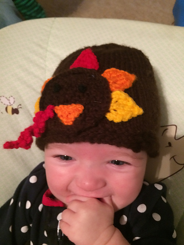 Ravelry: Knitted Turkey Baby Hat for Thanksgiving pattern by Susan Gardner