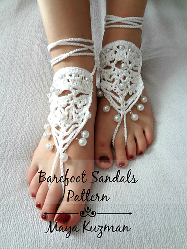 Ravelry: Lacy Bohemian Barefoot Sandals pattern by Maya Kuzman