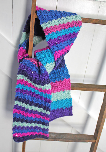 Ravelry: Spider Stitch Striped Scarf pattern by Heather Hamlin