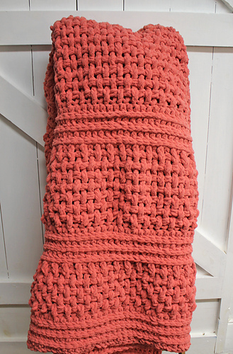 Ravelry: Terracotta Basketweave Blanket pattern by Heather Hamlin