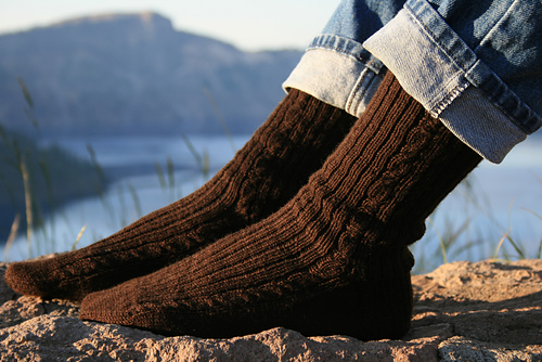 Ravelry: Cable Clock Socks pattern by Ann Budd