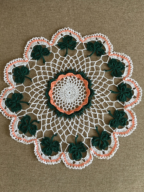 Ravelry: Lucky Shamrock Doily pattern by Dee Wagner