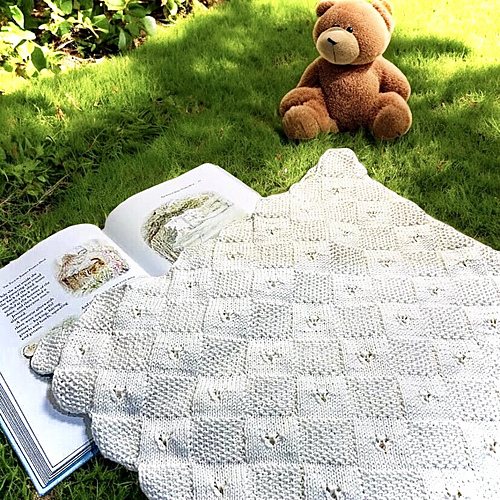 Ravelry: Eyelet Hearts Baby Blanket pattern by Silvermoon Knits