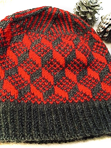 Ravelry: Scandinavian Cubes Knit Hat pattern by Silvermoon Knits