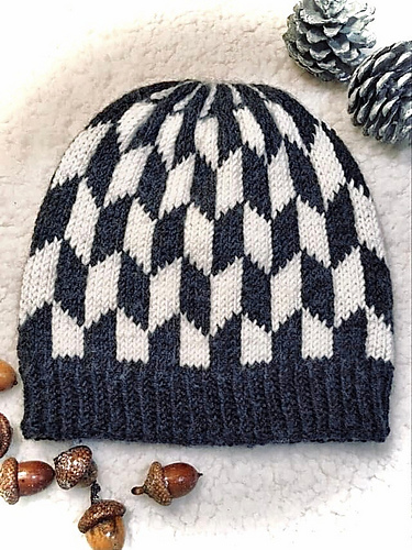 Ravelry: Parallelograms Knit Hat pattern by Silvermoon Knits