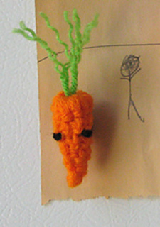 Ravelry: DyeingtoCrochet's Grumpy baby carrot magnet