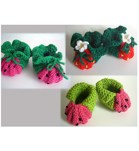 Ravelry: BERRY MELON baby booties *Beginner Special* pattern by KNIT n PLAY