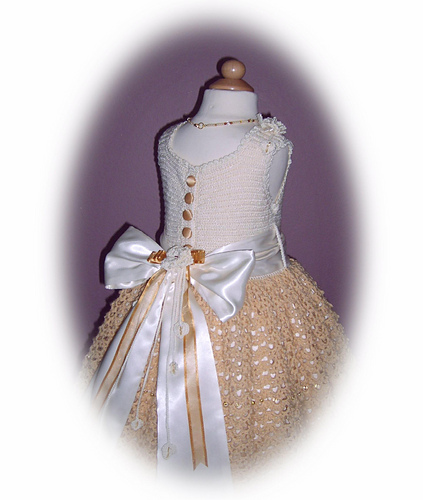 Ravelry: Golden Flower girl Dress Crochet Pattern 010P-SM pattern by ...