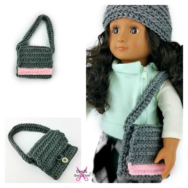 Ravelry: 18 inch Doll - My Dolly Edgy Messenger Bag pattern by Celina Lane