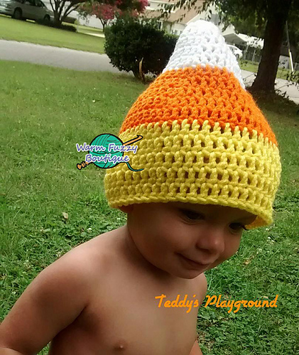 Ravelry: Halloween Candy Corn Hat - 6 Sizes pattern by Sissy Johnson