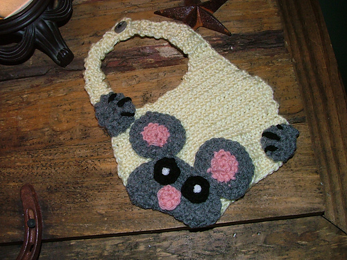 Ravelry: Sneaky Little Mouse Bib pattern by Stacey Trock