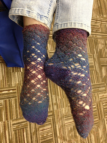 Ravelry: Diamond Lace Socks pattern by Kim Kotary