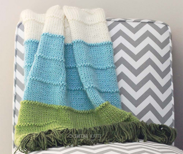 Ravelry: Knit Multi Colored Blanket pattern by Smitha Katti