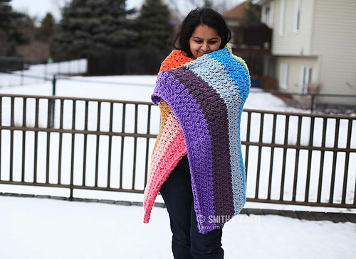 Ravelry: Rainbow Blanket w Slant Stitch pattern by Smitha Katti